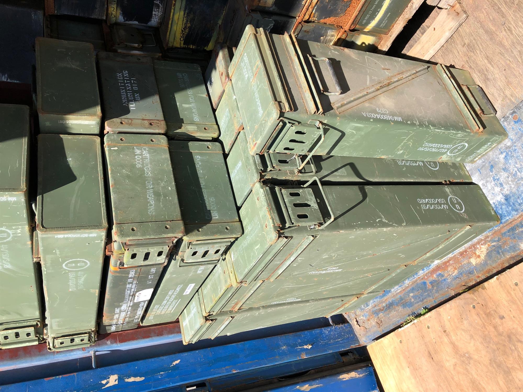 Army military surplus heavy duty steel double mortar tube ammo case box ...