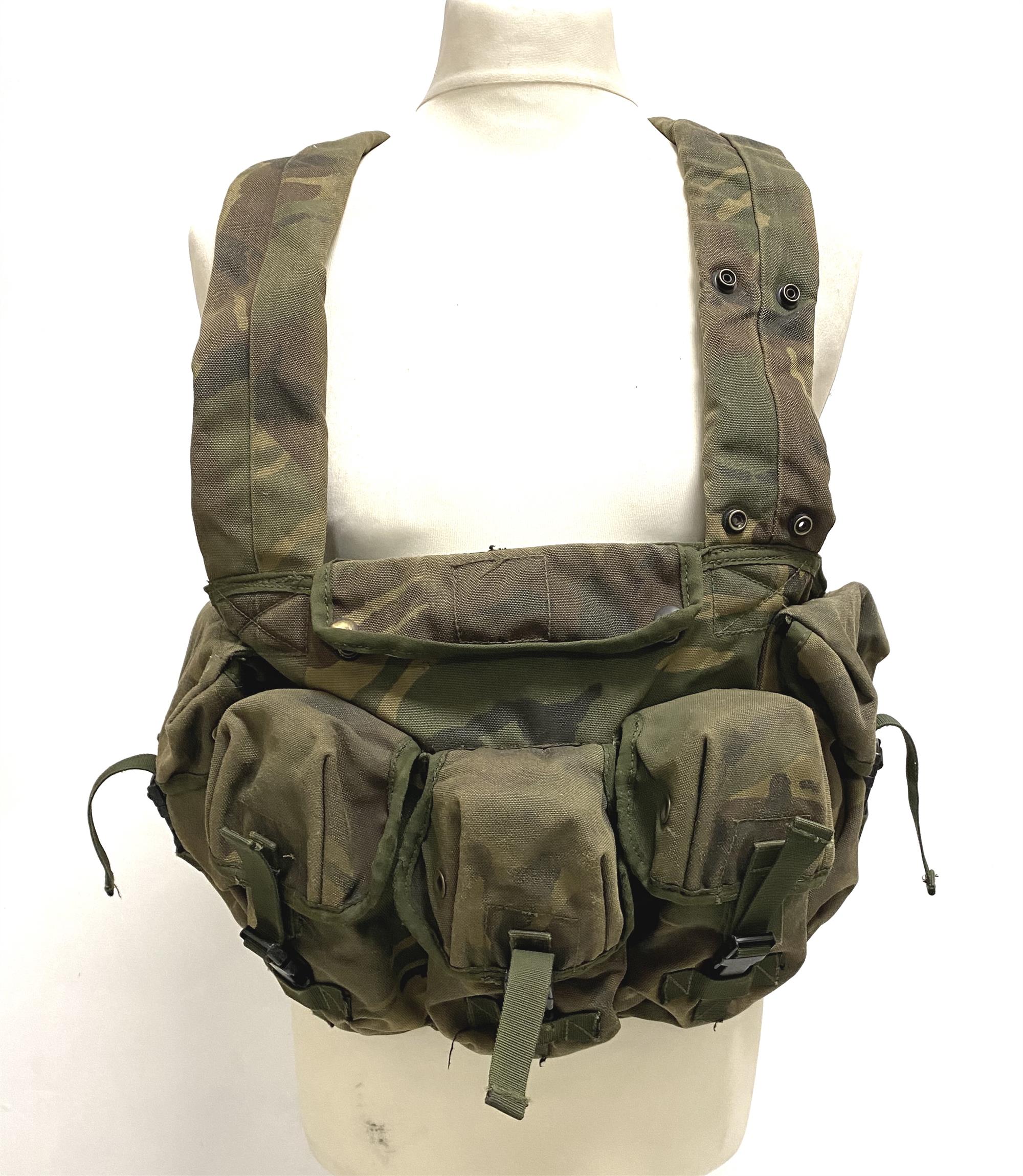 British Army Issue DPM Camo Woodland Chest Rig/Webbing Bandolier ...