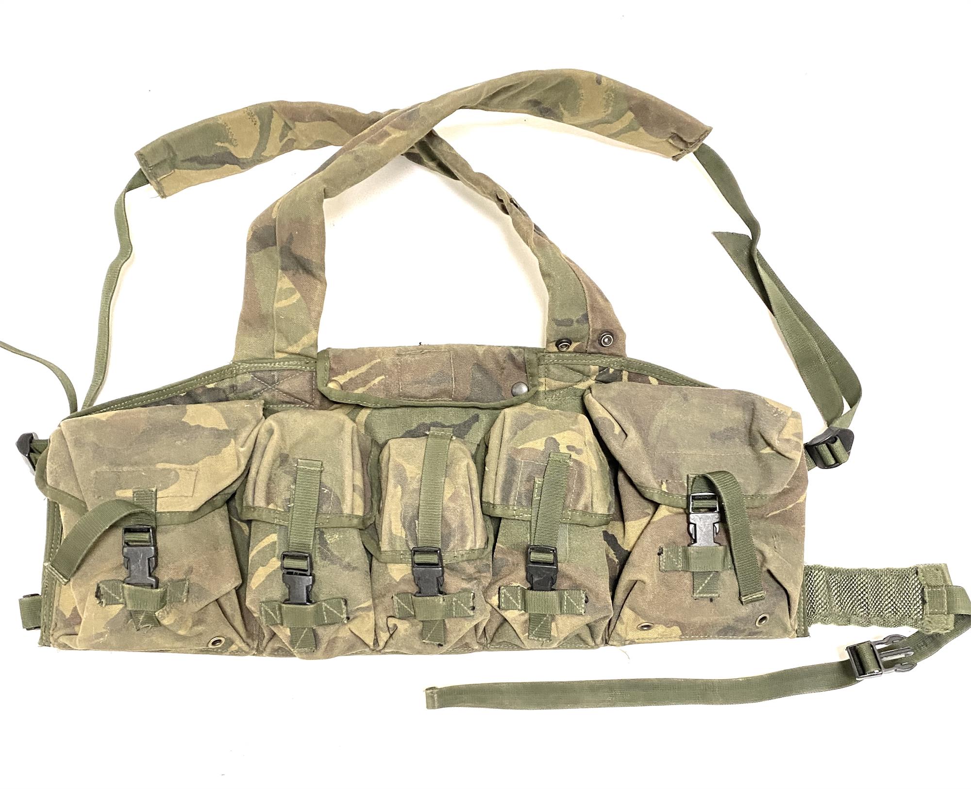 British Army Issue DPM Camo Woodland Chest Rig/Webbing Bandolier ...