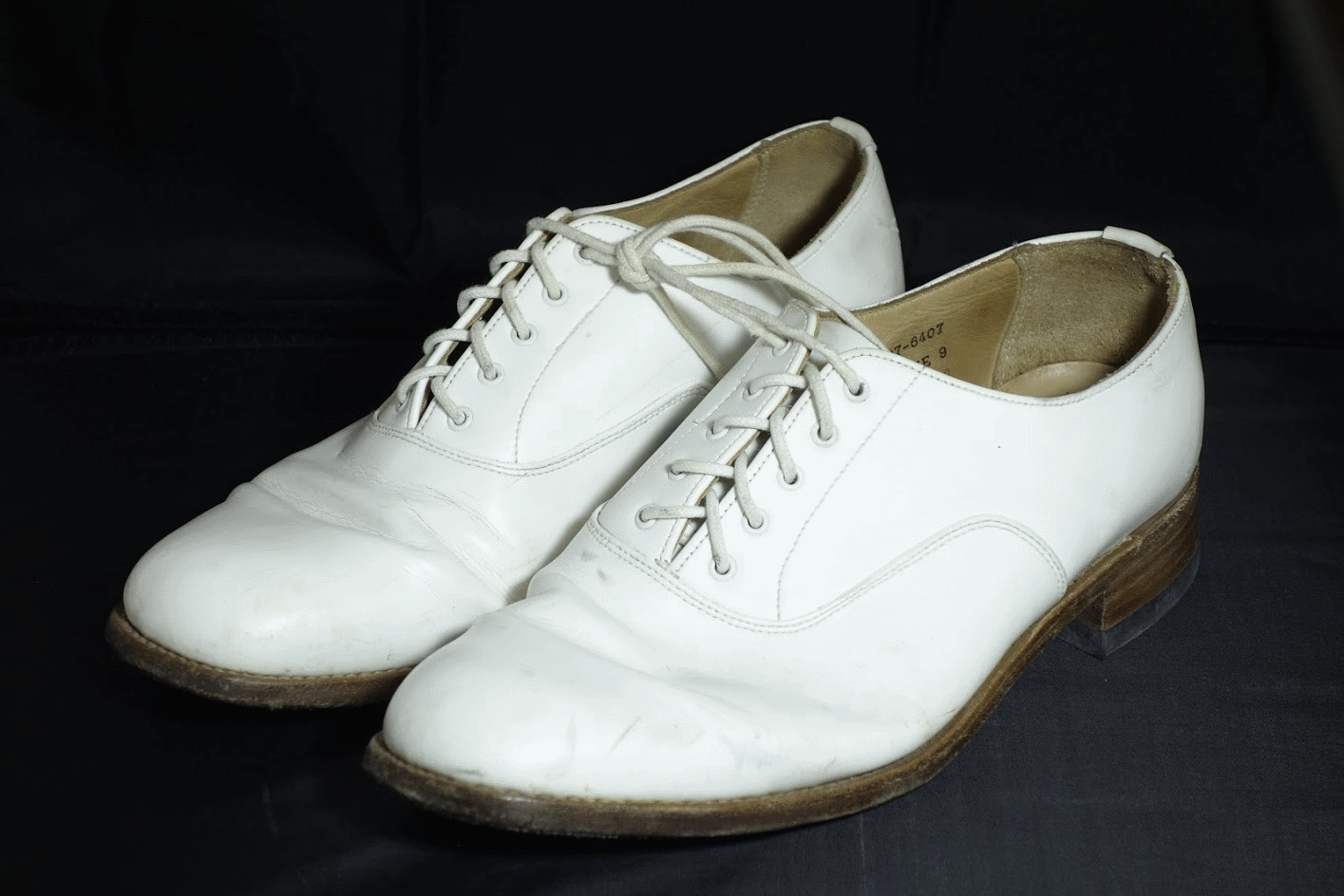 British army / navy surplus WHITE leather parade shoes - Surplus & Lost
