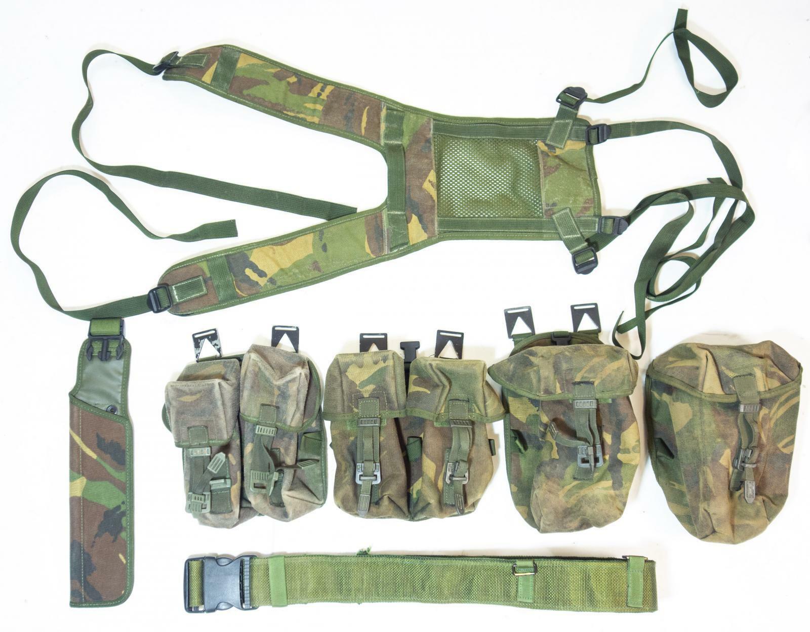 British Army Webbing Set Yoke Pouches Double Ammo Canteen PLCE Multi ...