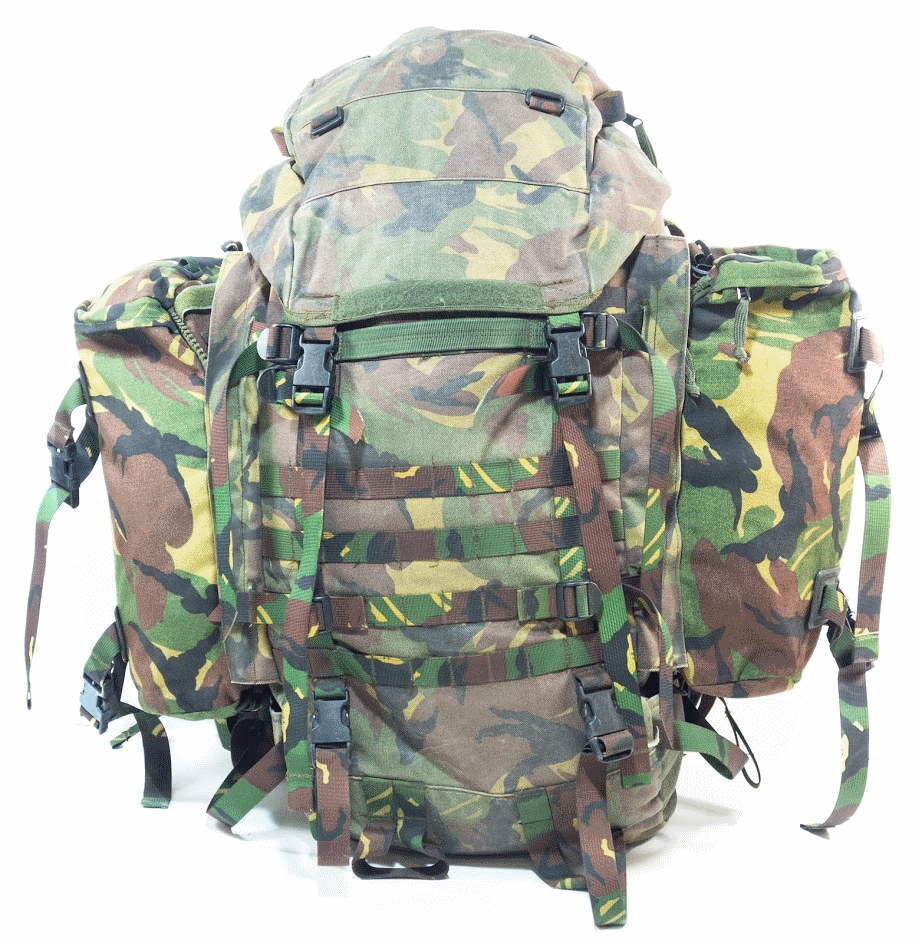 Dutch army surplus G1 DPM camouflage bergen and side pouches - Surplus ...