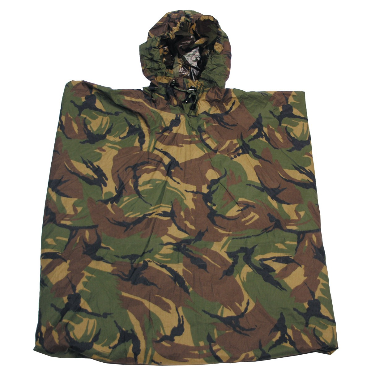 Dutch army surplus woodland camouflage ripstop poncho - Surplus & Lost