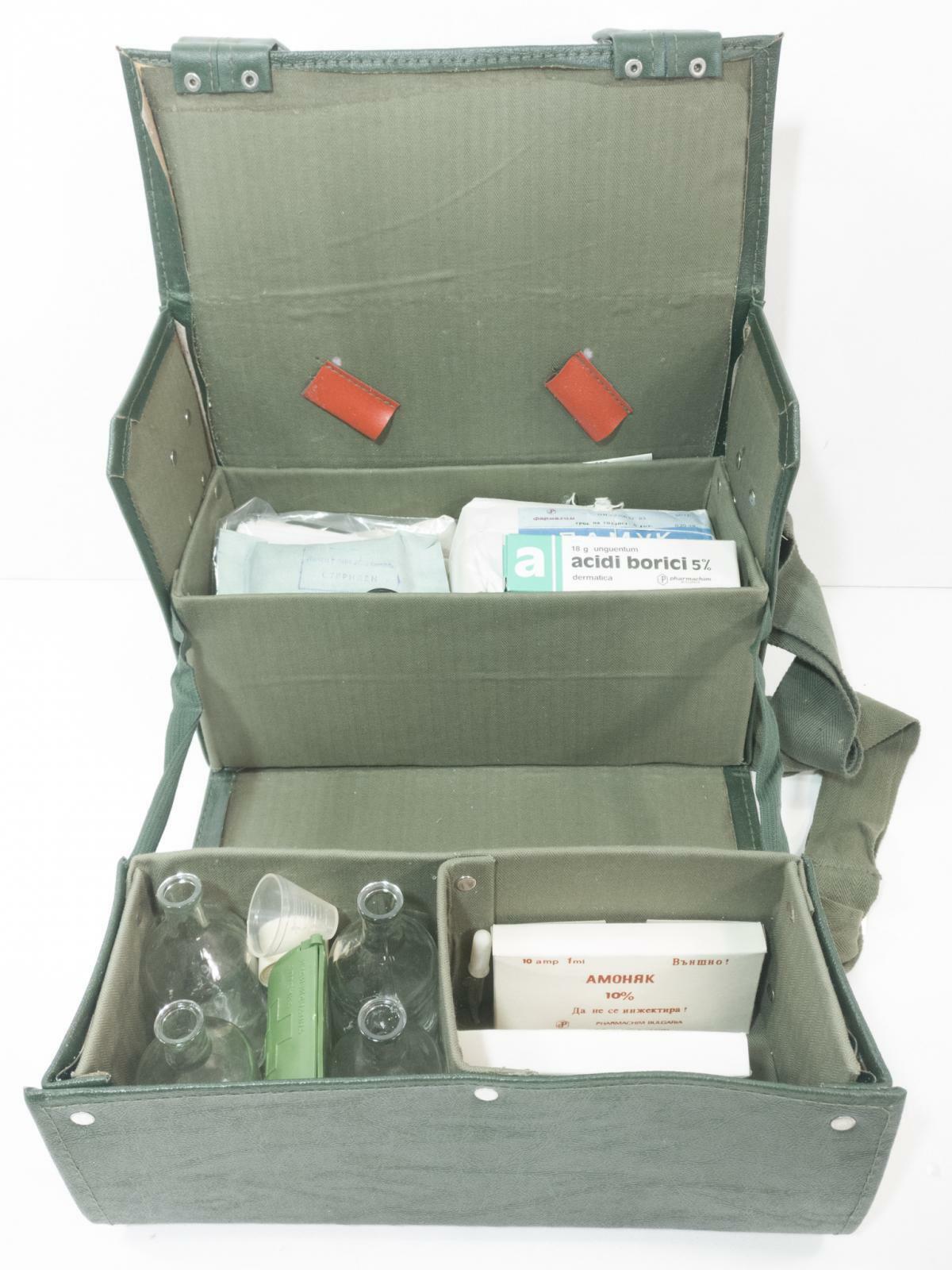 East European army surplus medical field first aid kit and contents ...