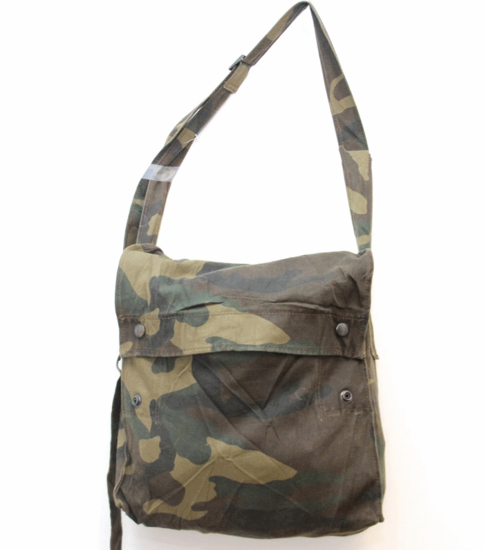 East European army surplus woodland camouflage shoulder / bread / bag ...