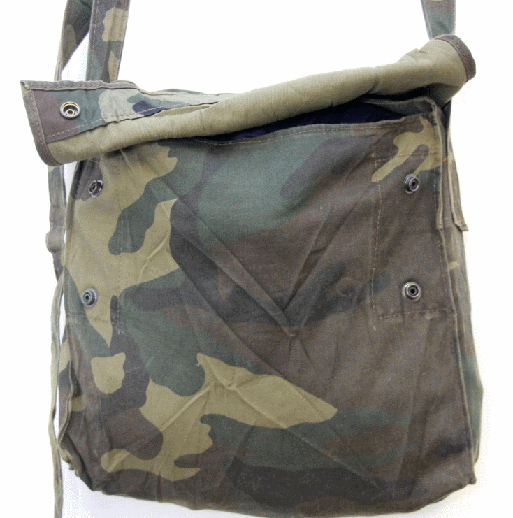 East European army surplus woodland camouflage shoulder / bread / bag ...