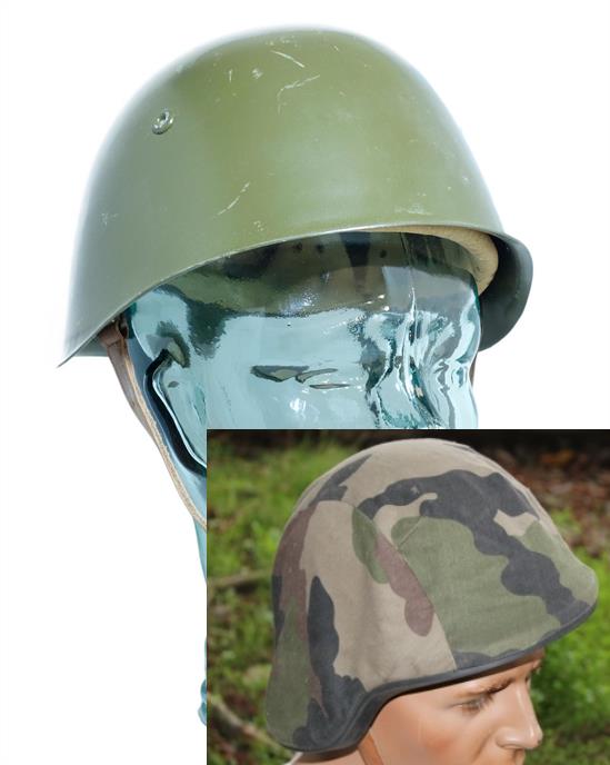 East European military army M71 steel combat helmet WITH woodland camo ...