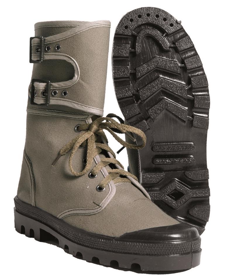 French Army Style Olive Canvas Boots with Buckle Brand NEw - Surplus & Lost