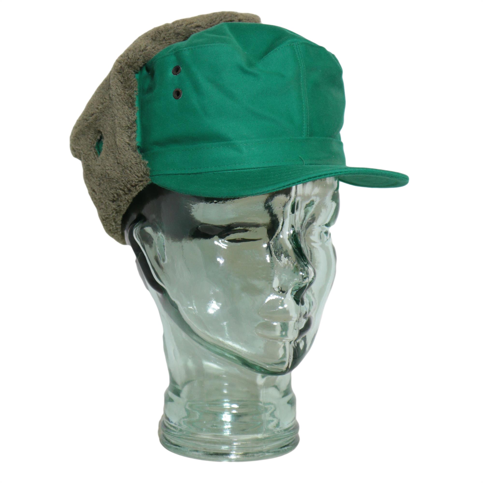 Genuine Austrian Army Surplus Apple Green Winter Cap Fold Down Ears ...