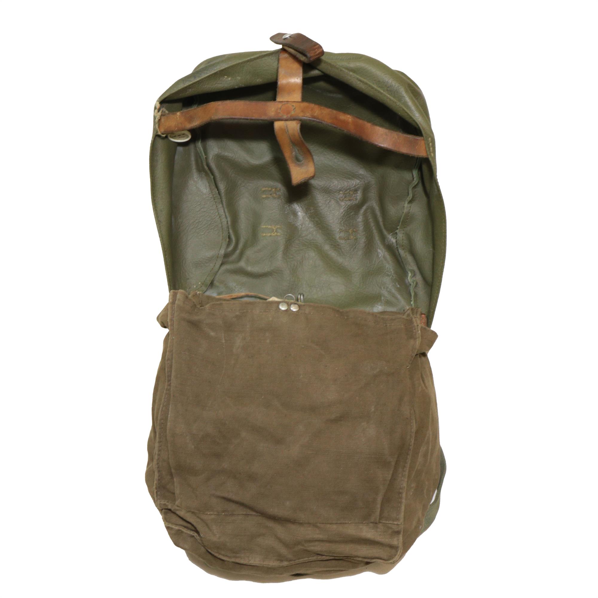 Genuine Vintage Swiss Army Surplus Canvas and Leather Bread Shoulder ...