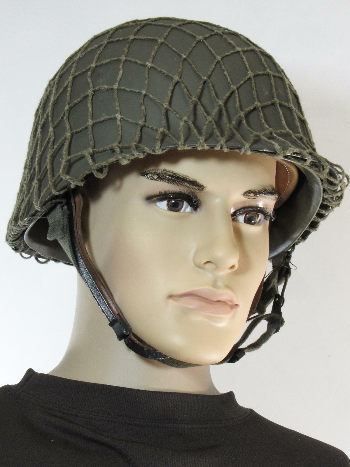 M1 steel helmet and liner PLUS helmet net surplus - Surplus & Lost