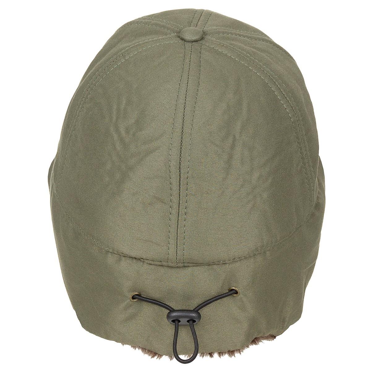 Military Style Trappers Cap With Fold Down Ear Covers Faux Fur ...