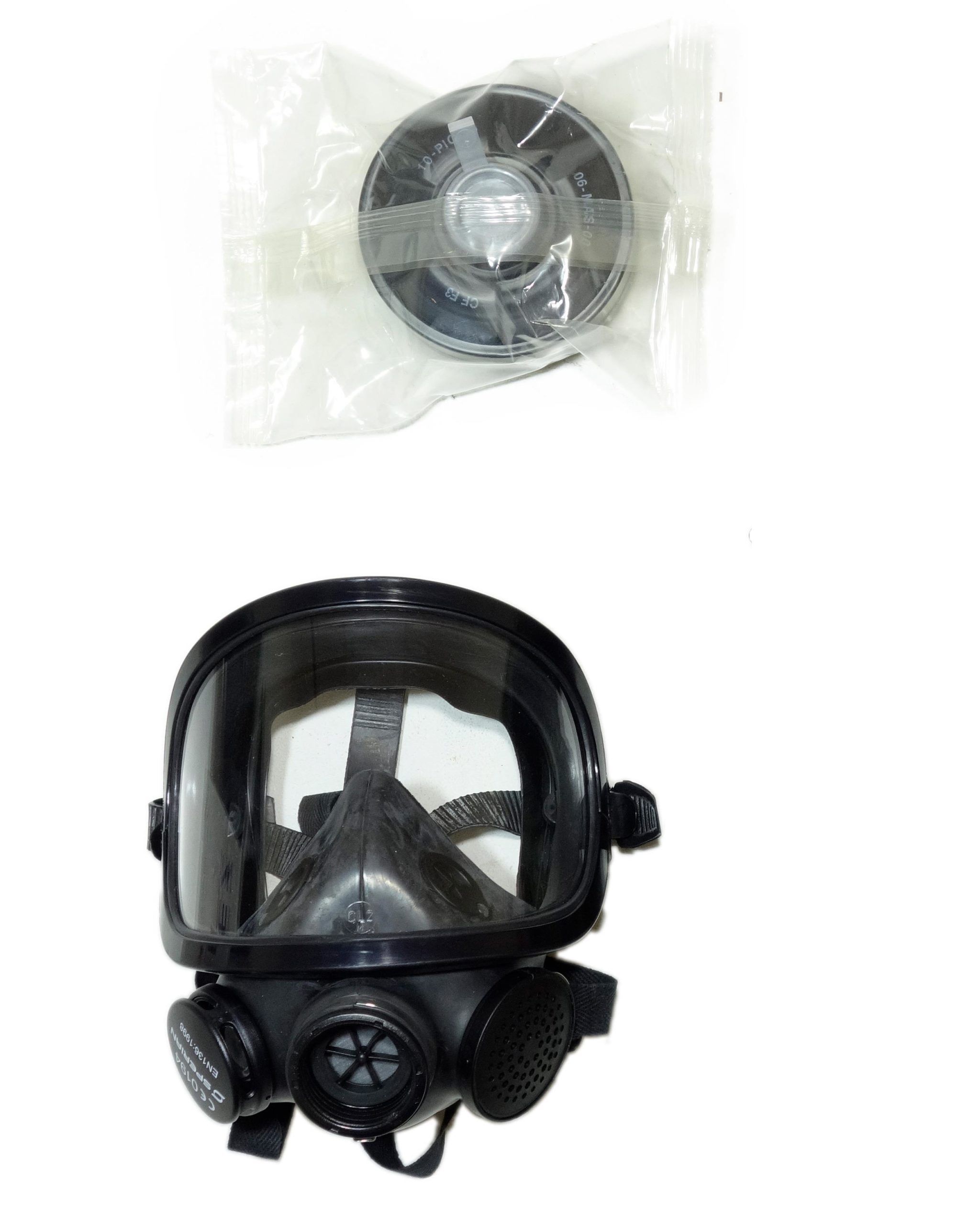 POLISH ARMY NBC PANORAMIC FERNEZ GAS MASK RESPIRATOR + FILTER UNISSUED ...