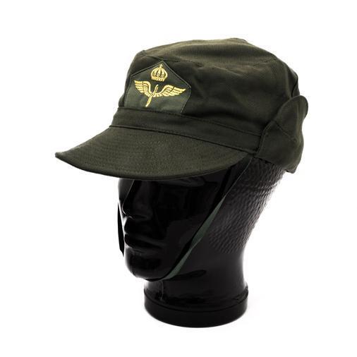 Swedish air force military surplus green field cap with logo wings ...
