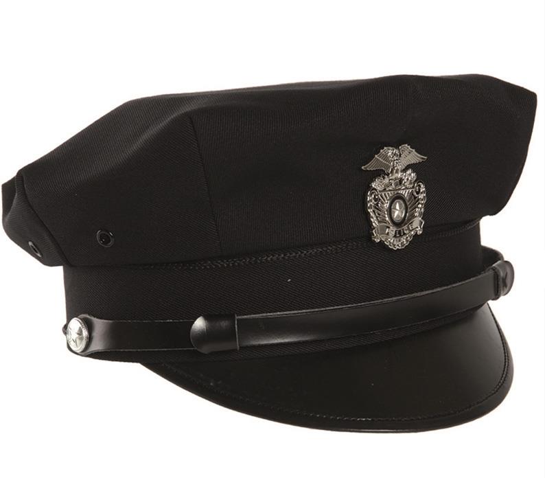US Police Officer Uniform Black Cap Hat REPRO BRAND NEW - Surplus & Lost