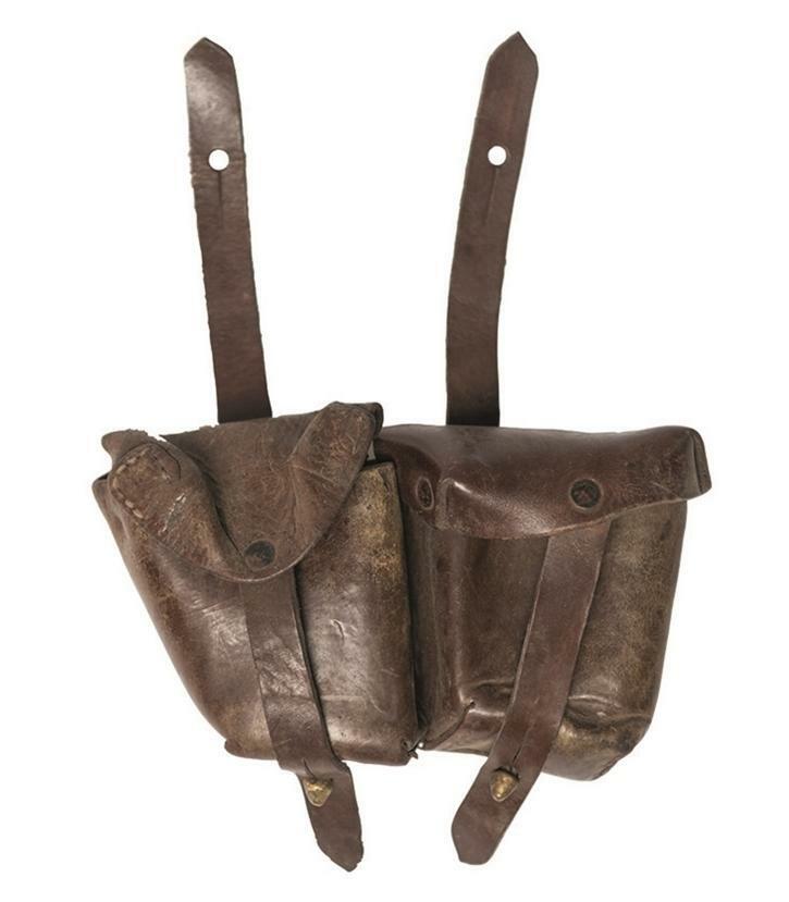 Vintage austrian army surplus double brown leather ammo pouch - Surplus ...
