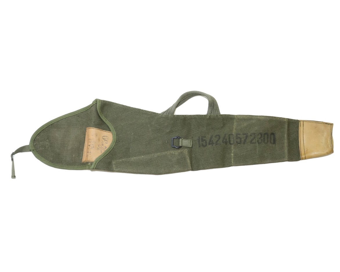 Vintage French army surplus canvas leather rifle weapon carrying case ...