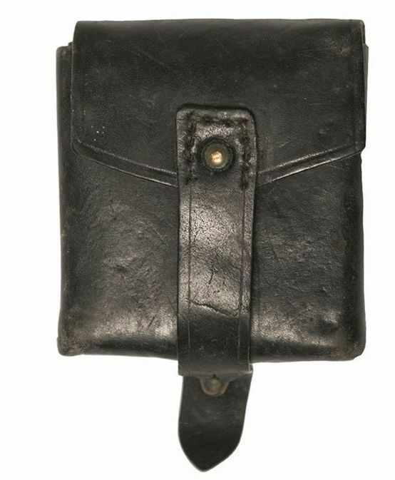 Vintage Italian army surplus leather belt worn ammunition ammo pouch ...
