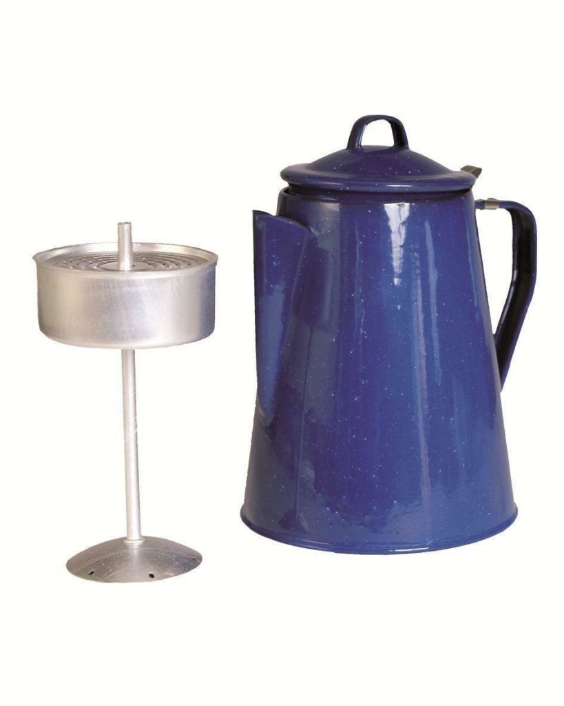 Enamel coated steel coffee percolator , retro vintage style complete ...