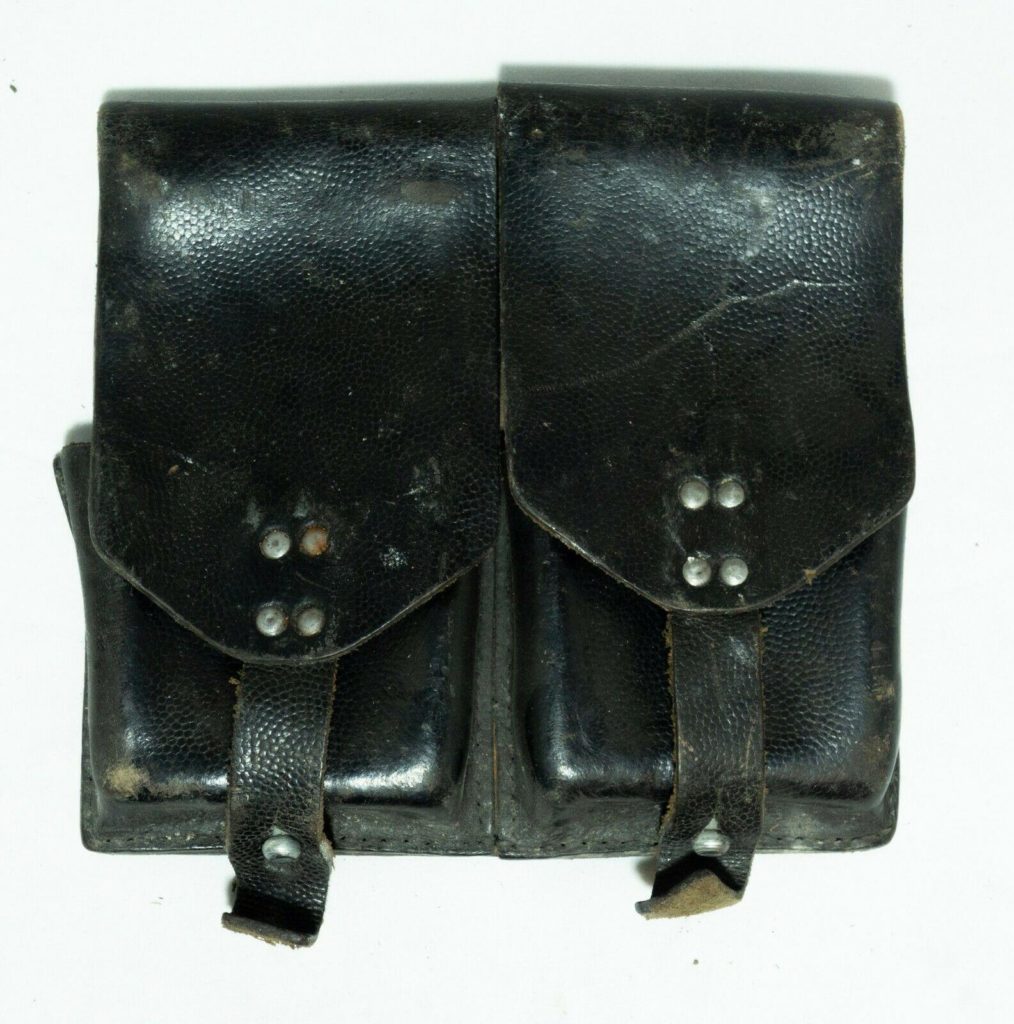 Vintage army surplus all leather StG58 double ammo pouch - Surplus & Lost