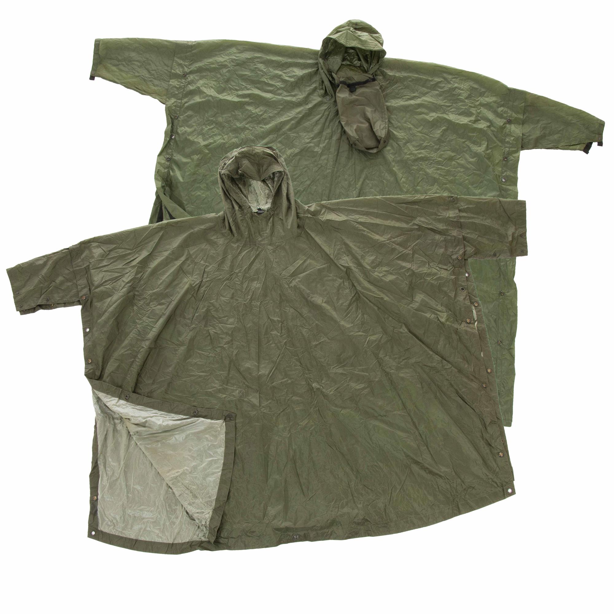 Czech army surplus COMPACT olive green poncho complete with bag ...