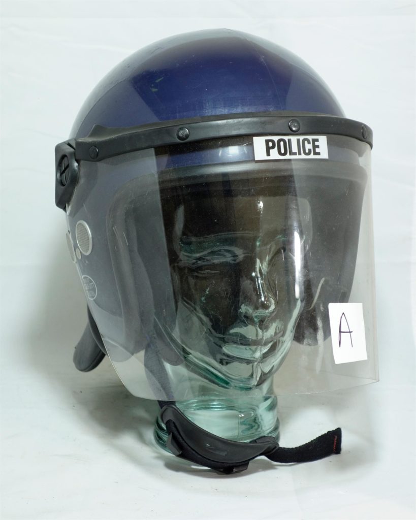 British police BLUE or BLACK riot helmets, range of sizes, security ...