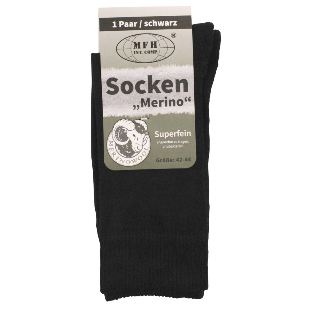 Army Style Merino Wool Patrol Socks Black - Surplus & Lost