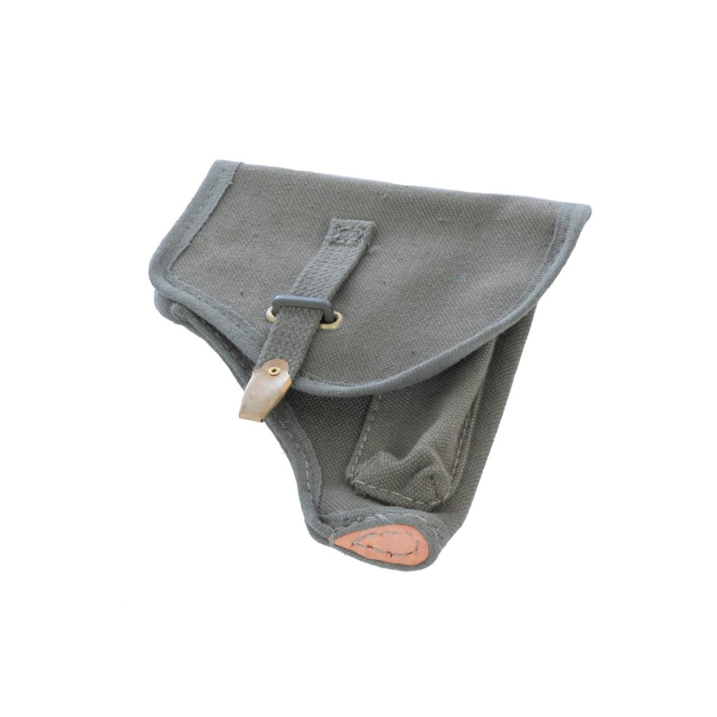 Italian army surplus vintage canvas / leather pistol holster olive ...