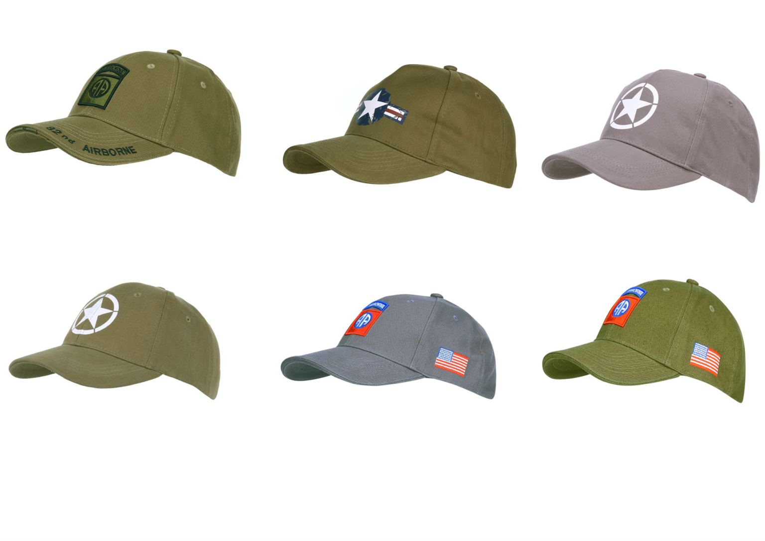 All cotton USAF 82nd airborne star baseball caps ww2 - Surplus & Lost