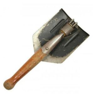 Romanian Army Surplus Folding Shovel Vintage Wooden Handle - Surplus & Lost