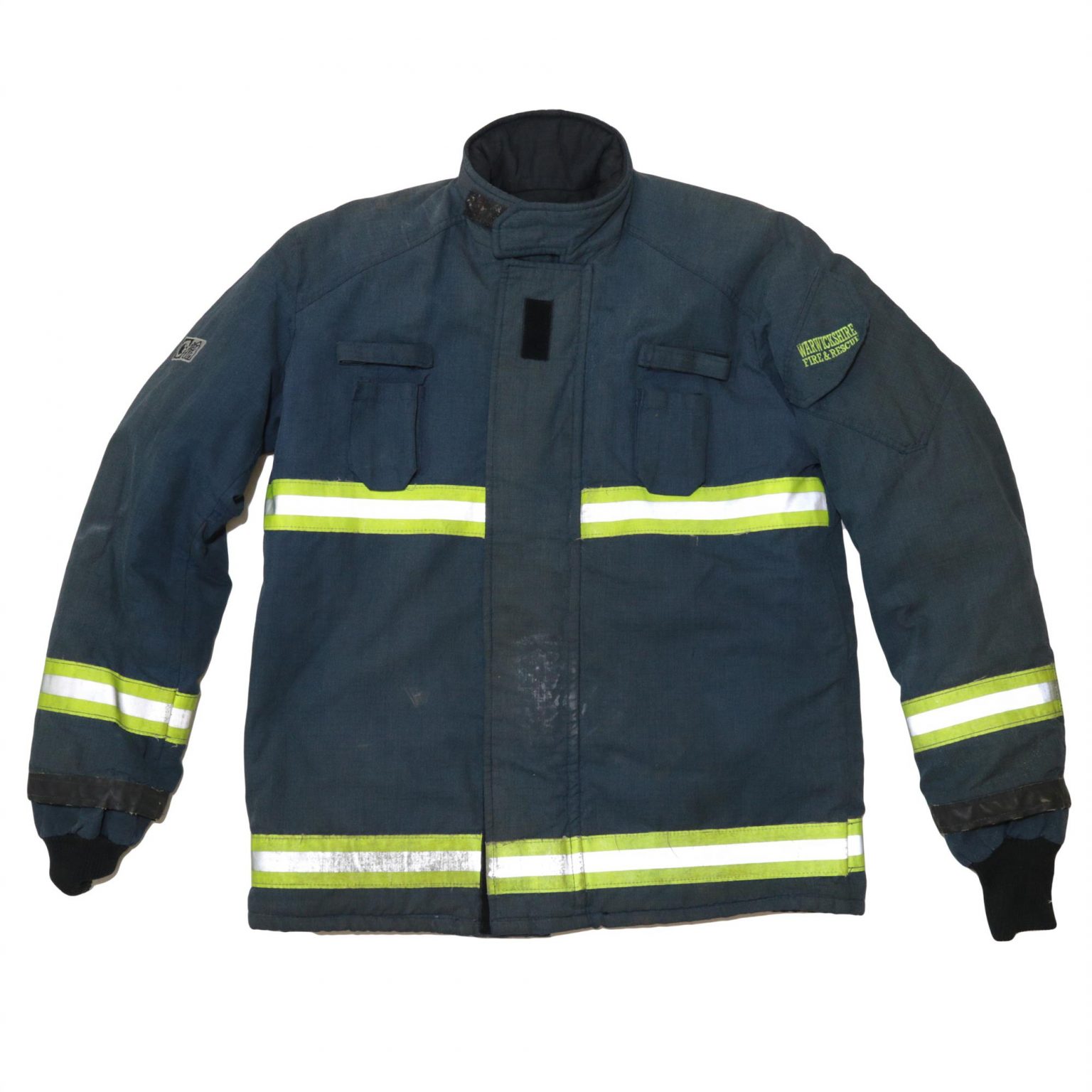British Fire Service Blue Tunic Jacket Reflective Firefighter - Surplus ...