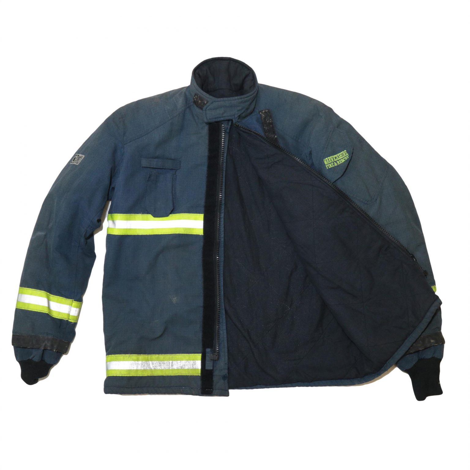 British Fire Service Blue Tunic Jacket Reflective Firefighter - Surplus ...